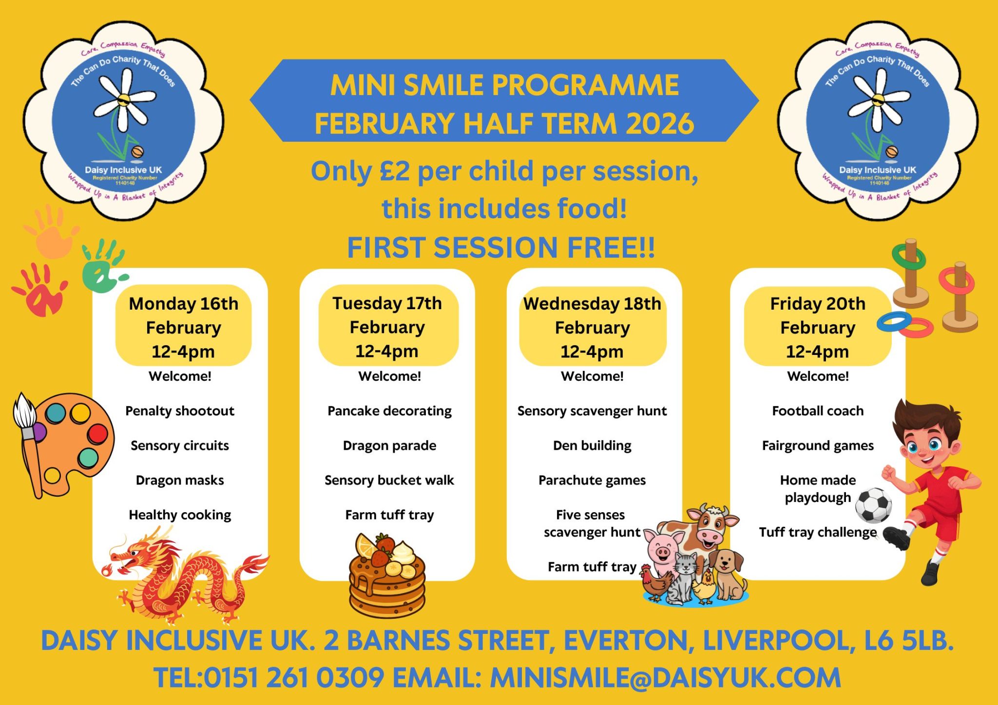Book Now: February Mini SMILE half-term club - Daisy Inclusive UK